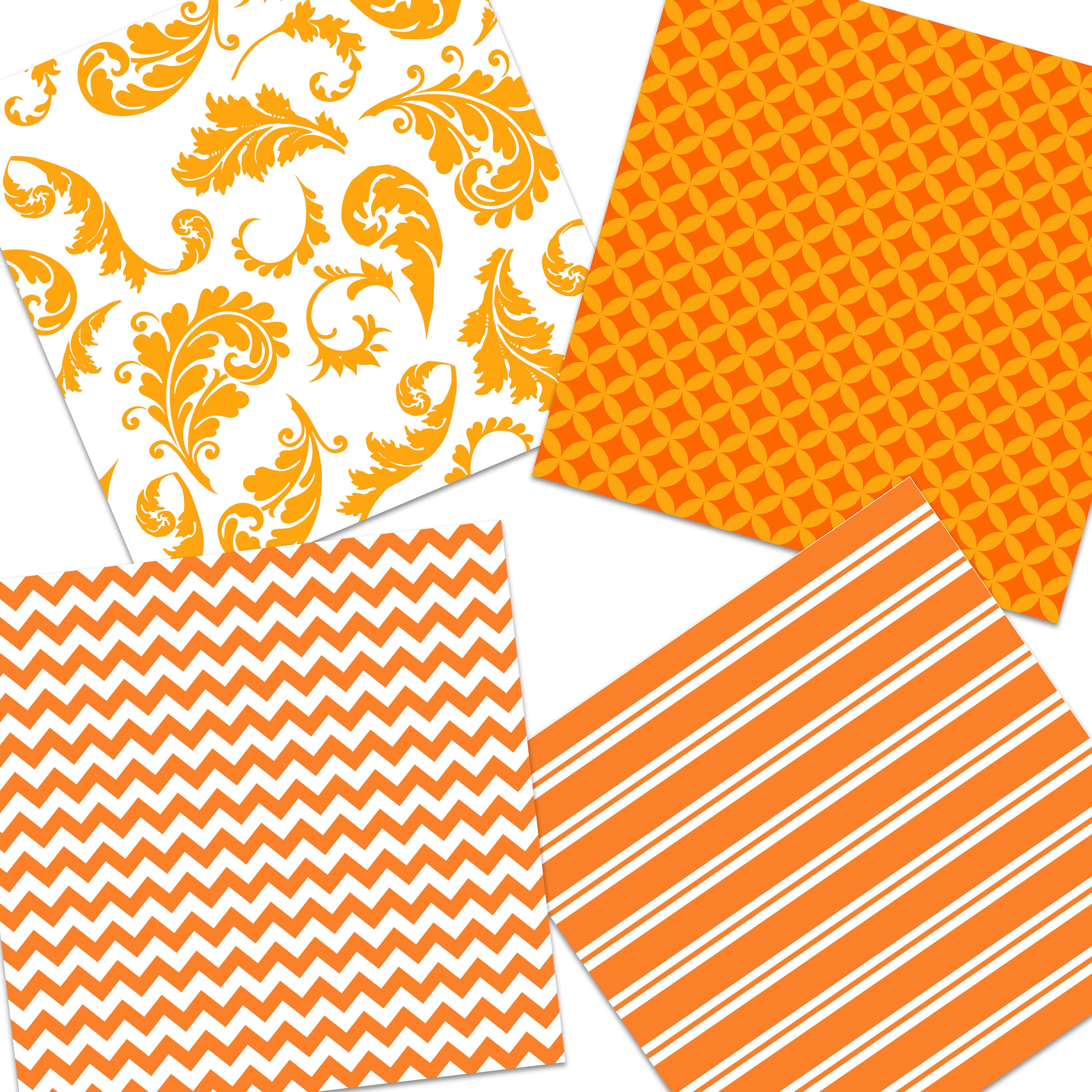 Orange Digital Paper Pack Commercial Use 300 dpi 12 in | Etsy
