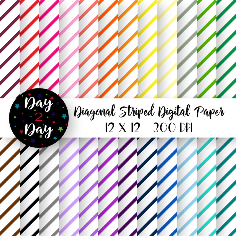 Stripe Digital Paper - Etsy