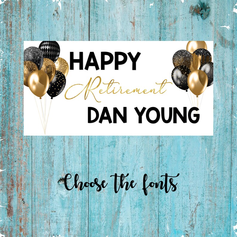 Personalized Retirement Party Banner: Custom Celebration Decor - Etsy