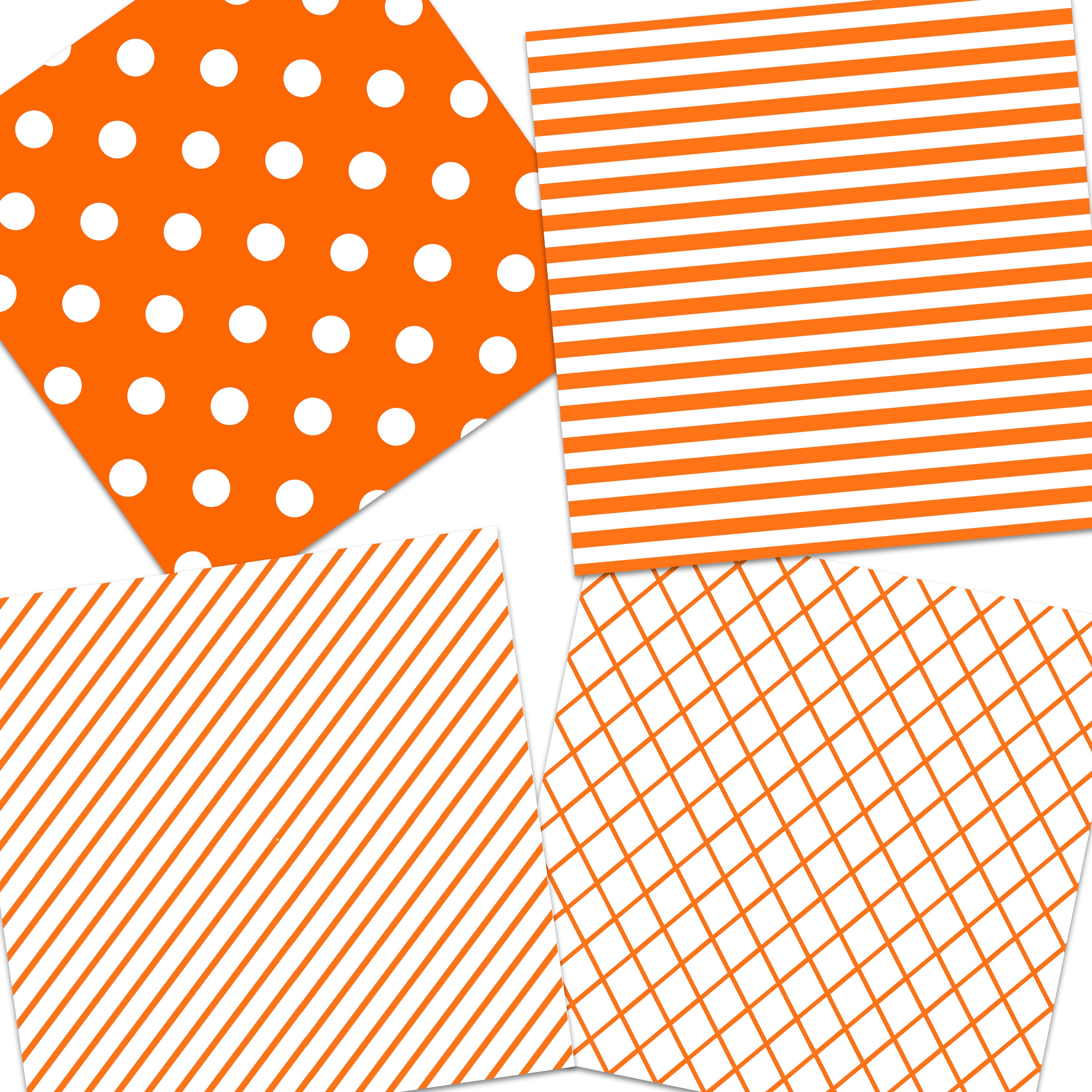 Orange Digital Paper Pack Commercial Use 300 Dpi 12 in - Etsy