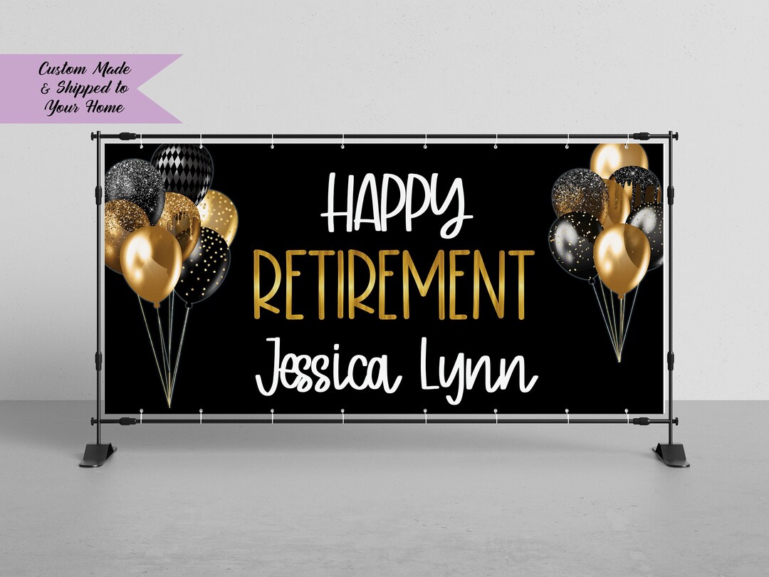Personalized Retirement Party Banner: Custom Celebration Decor - Etsy
