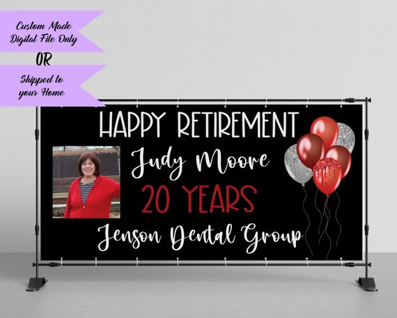 Happy Retirement Banner Personalized With a Photo Retirement - Etsy