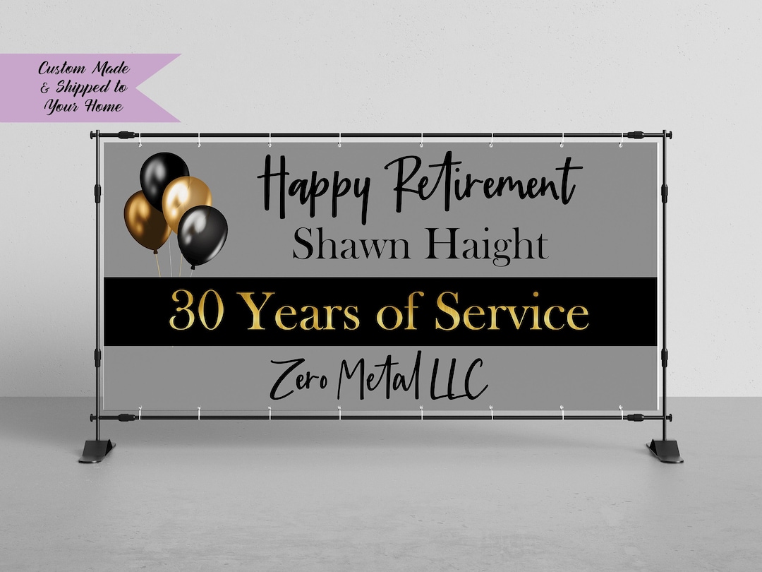 Happy Retirement Banner ~ Personalized Retirement Party Sign ~ Welcome ...