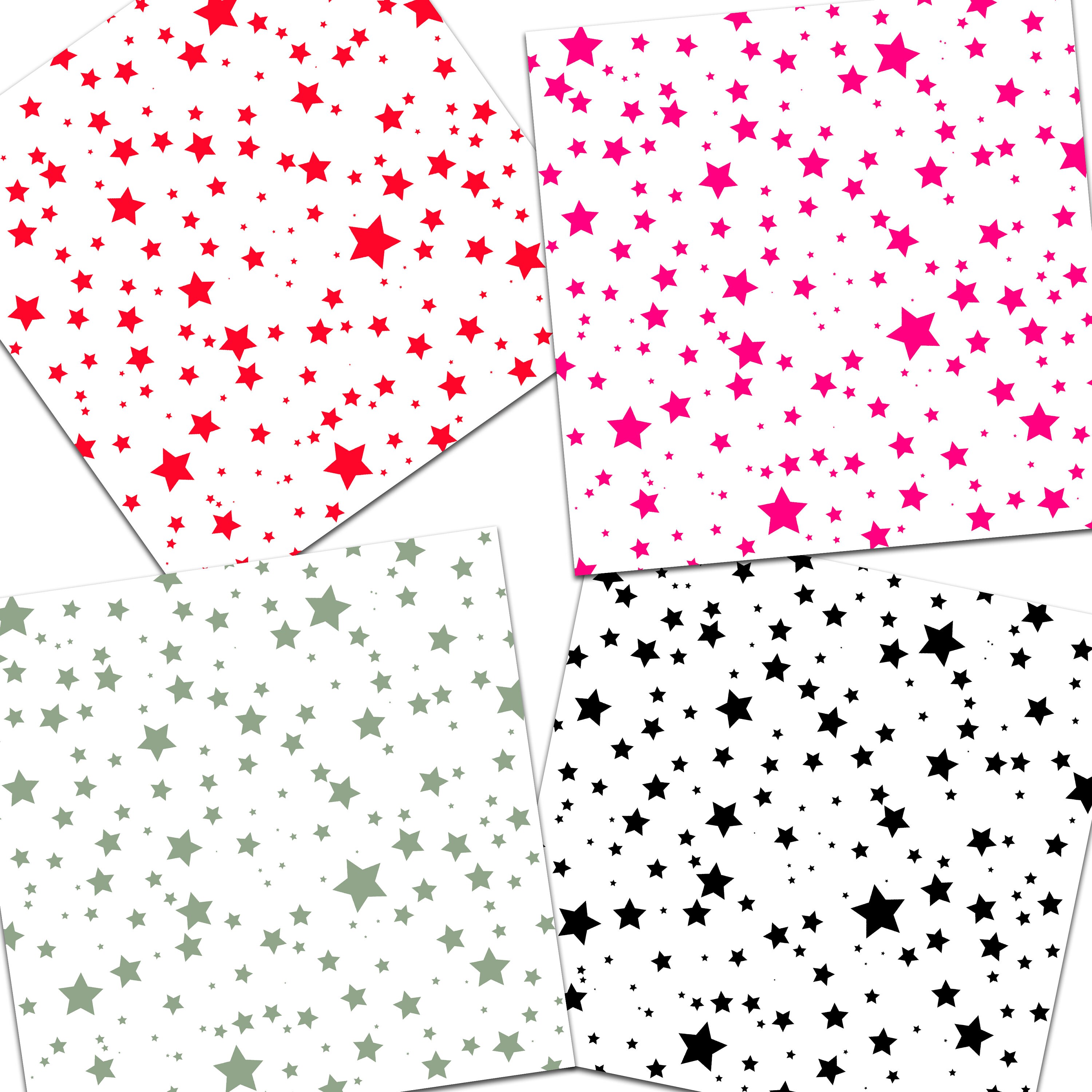 Rainbow Star Digital Paper Pack Commercial Use 300 Dpi - Etsy