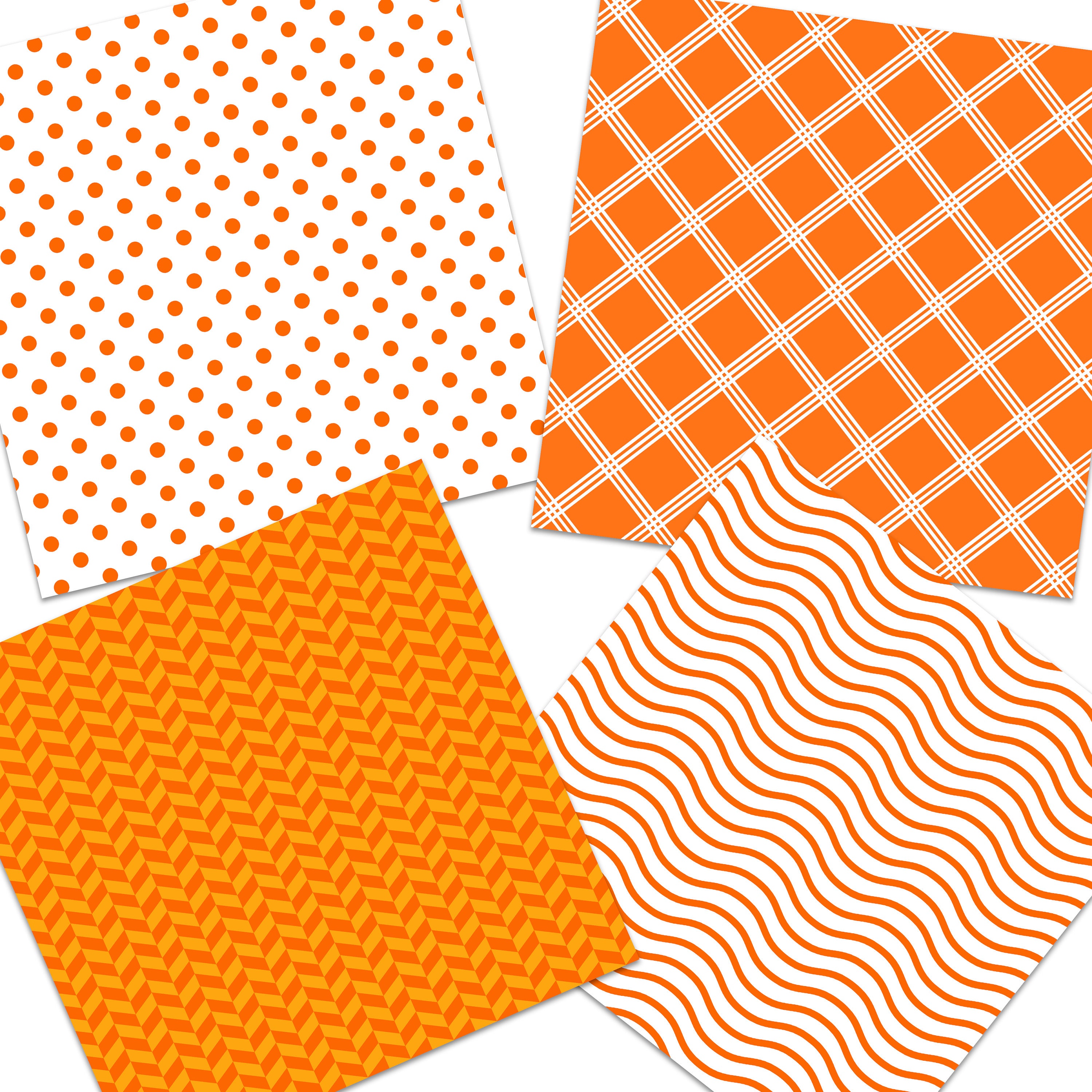 Orange Digital Paper Pack Commercial Use 300 dpi 12 in | Etsy