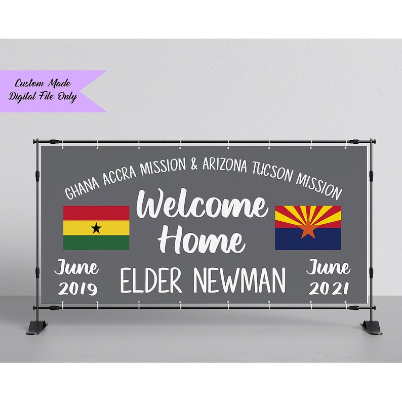 Digital Welcome Home Missionary Banner Elder or Sister Missionary ...