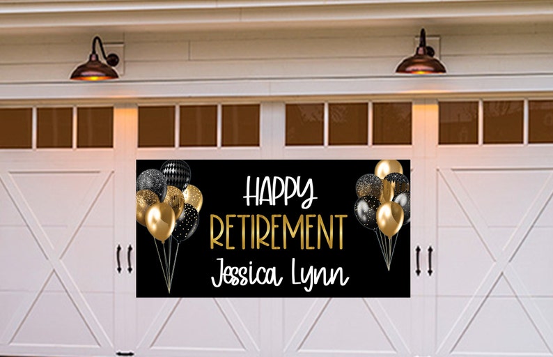 Happy Retirement Banner ~ Personalized Retirement Party Sign ~ Welcome ...