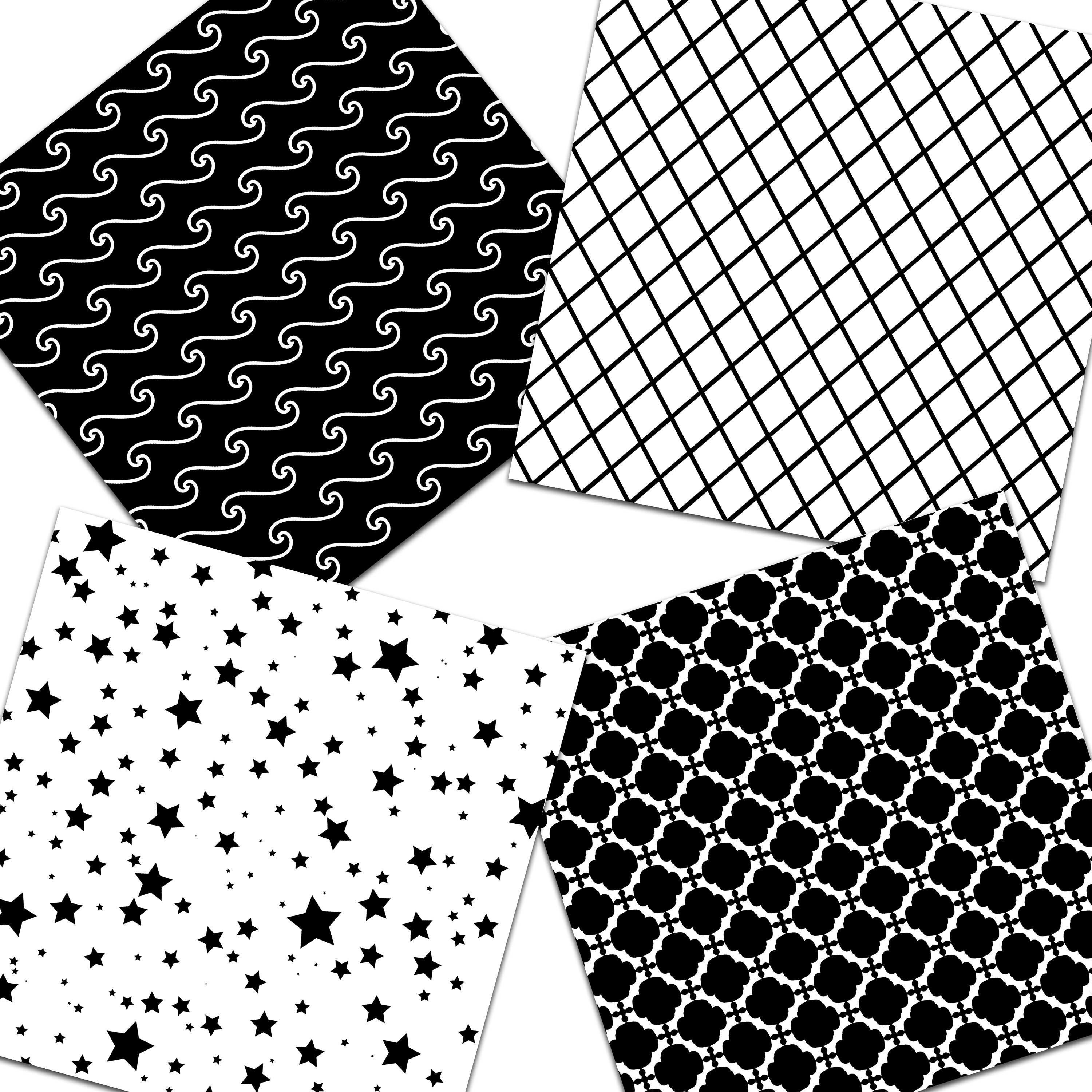 Black Digital Paper Pack ~ Commercial Use ~ 300 Dpi ~ 12 in by 12 in ...