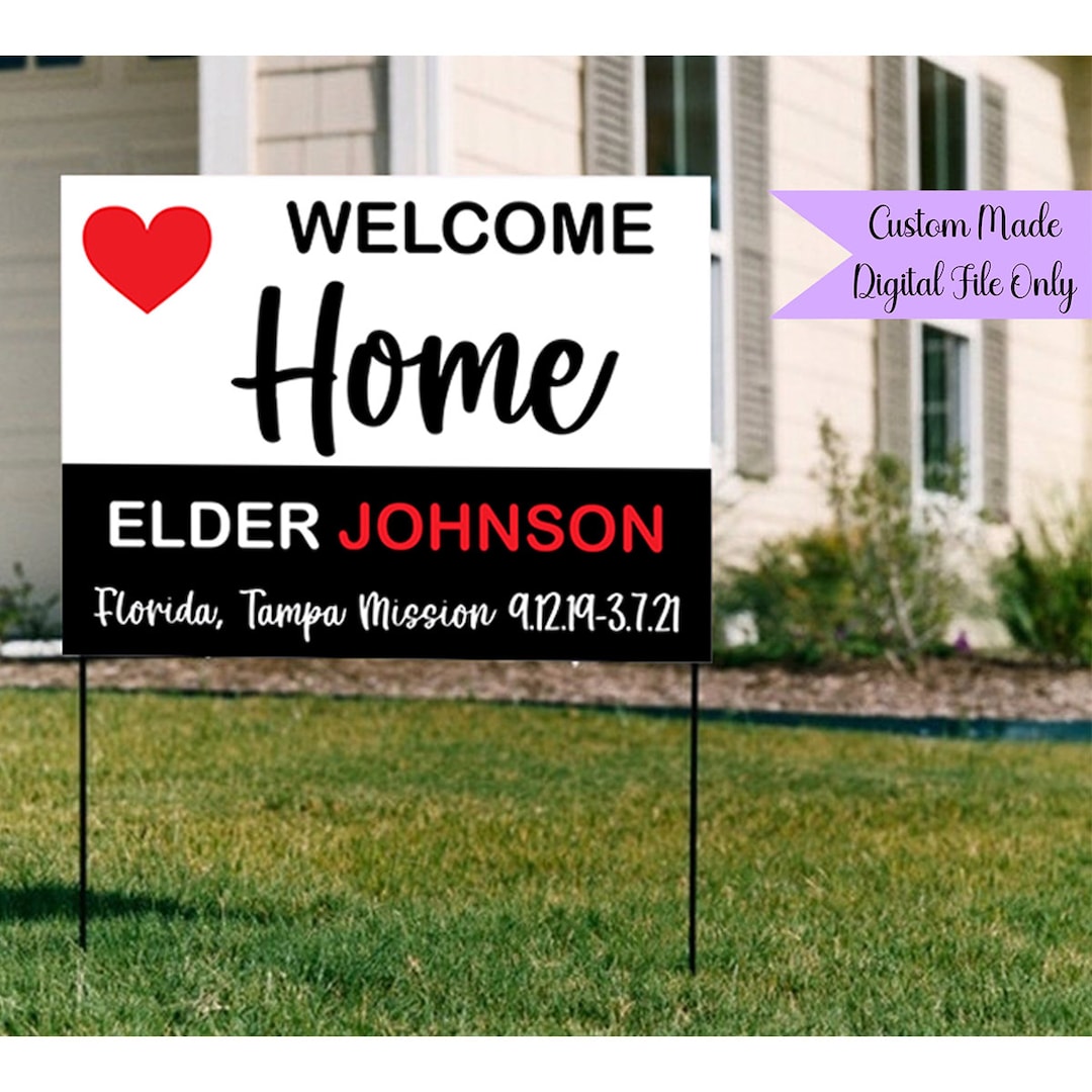 Custom Missionary Homecoming Yard Sign: Welcome Home Banner (digital ...