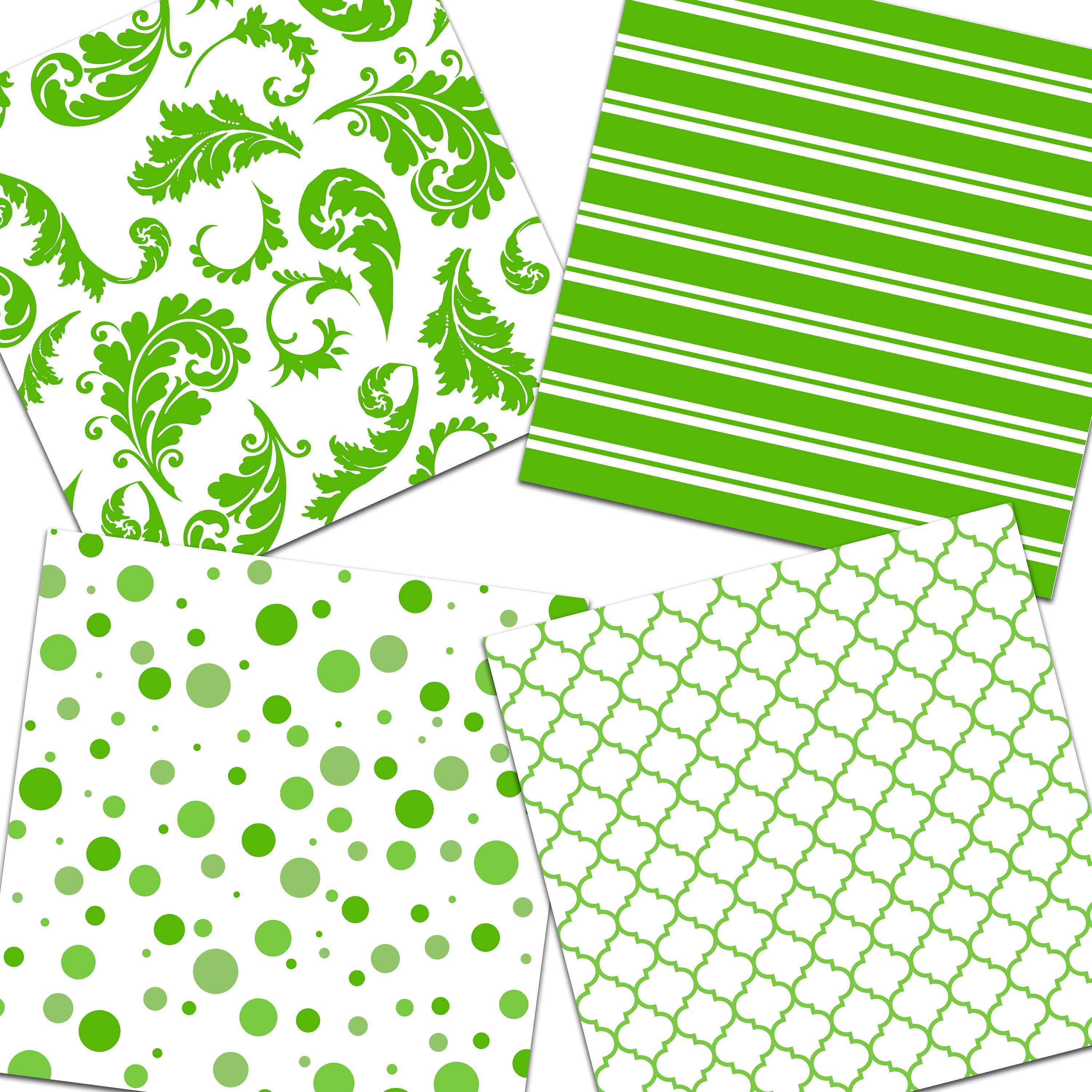 Lime Green Digital Paper Pack Commercial Use 300 Dpi 12 - Etsy