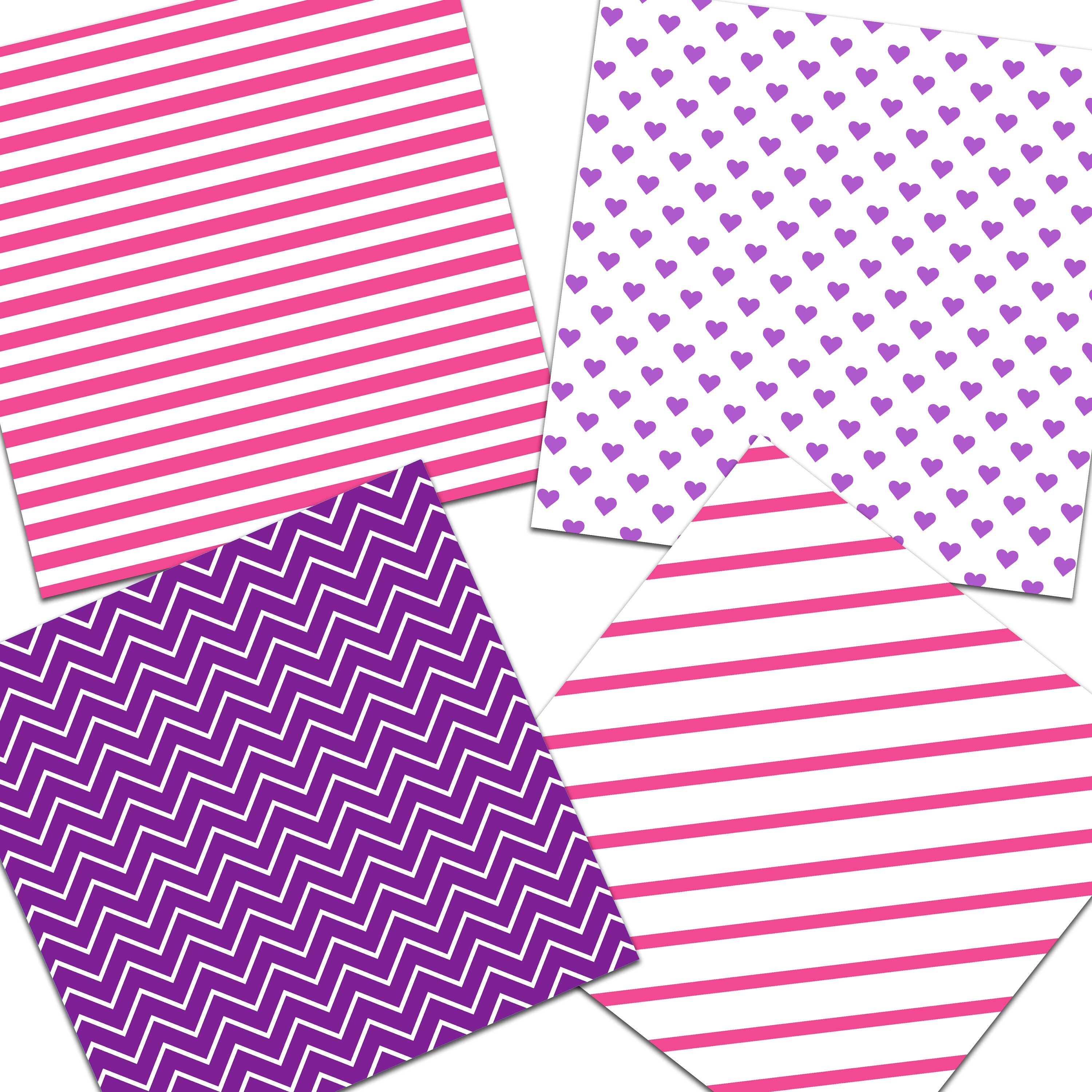Purple and Pink Seamless Digital Paper Pack Commercial Use 300 Dpi 12 ...