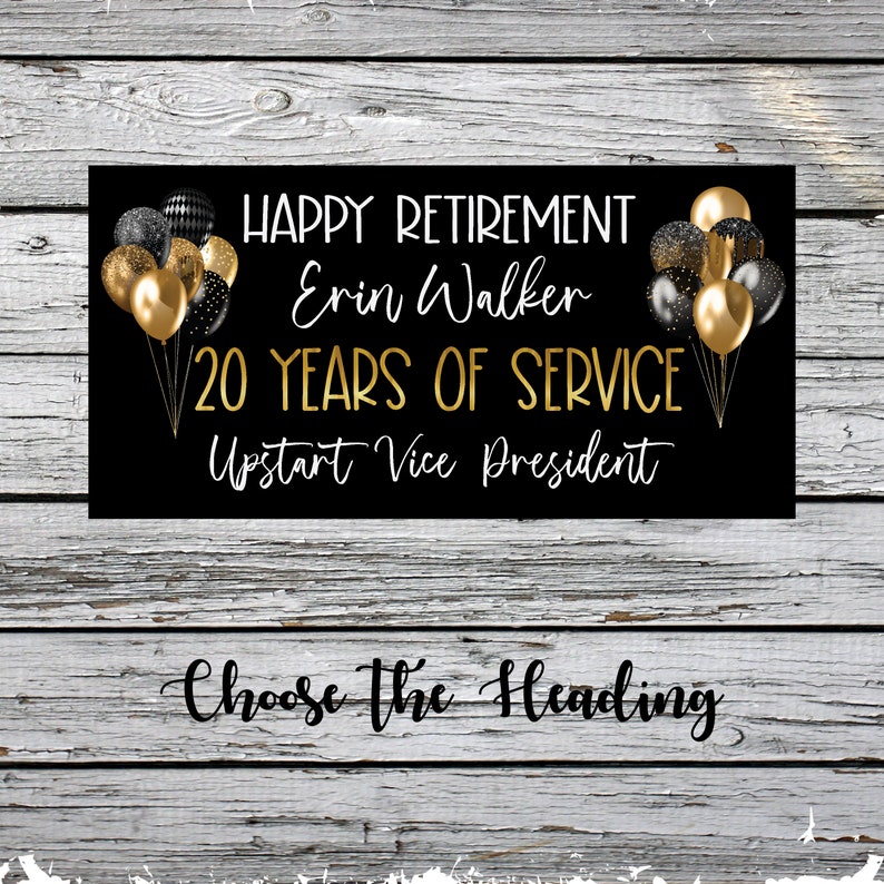 Personalized Retirement Party Banner: Custom Celebration Sign - Etsy