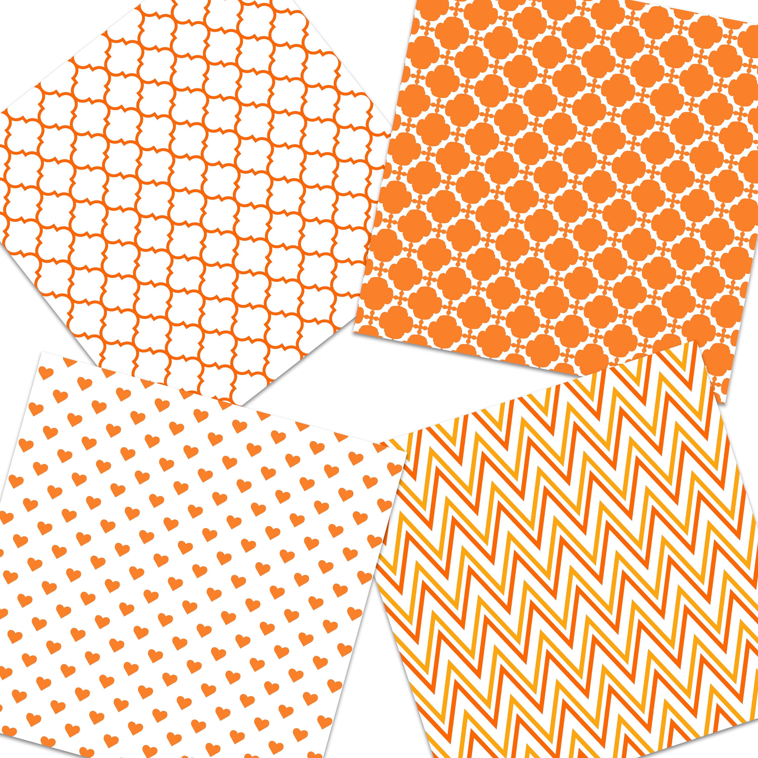 Orange Digital Paper Pack Commercial Use 300 Dpi 12 in - Etsy