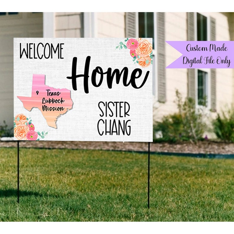 Homecoming Missionary Yard Sign: Custom Welcome Home Decor (digital ...