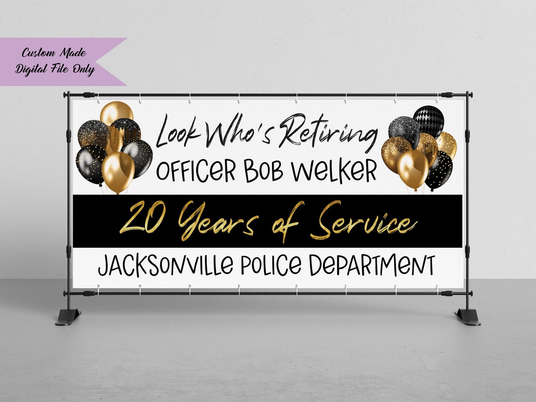 Digital Happy Retirement Banner ~ Personalized Retirement Party Sign ...