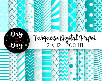 Blue Digital Paper Pack Commercial Use 300 Dpi 12 in by | Etsy