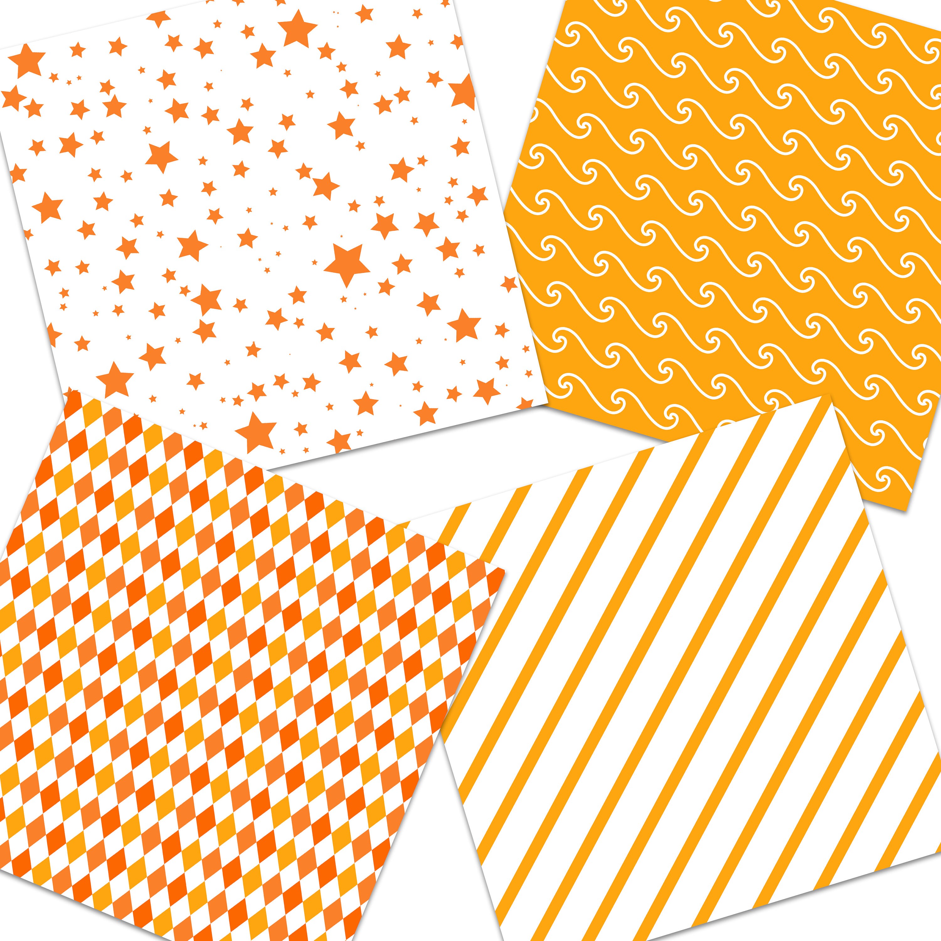 Orange Digital Paper Pack Commercial Use 300 Dpi 12 in - Etsy