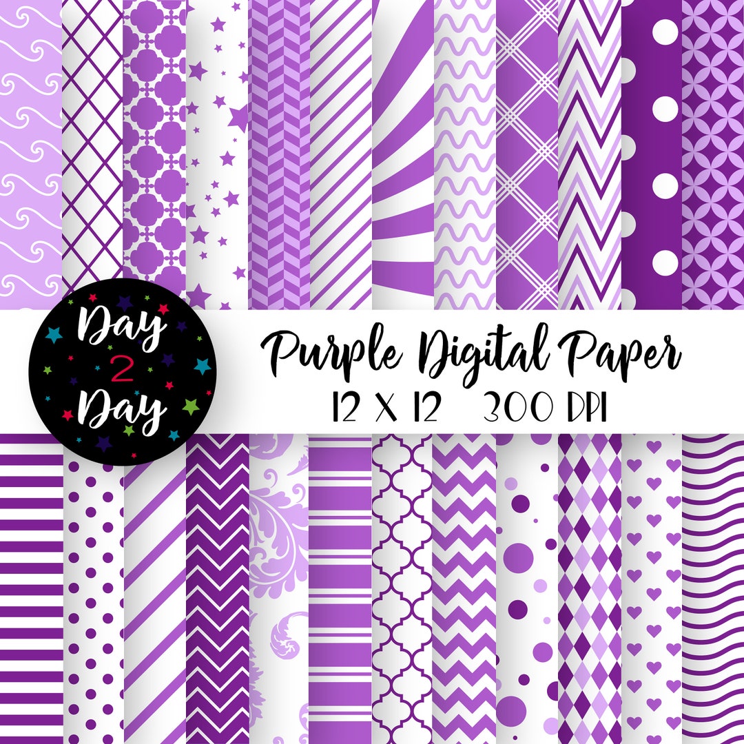 Purple Scrapbook Paper Pack, 12x12 Digital (digital Download) - Etsy