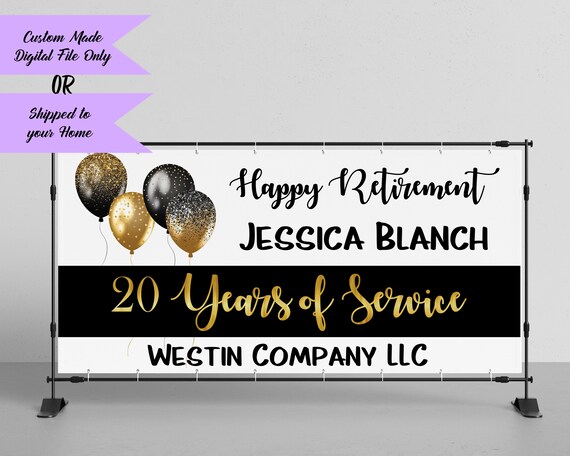 Happy Retirement Banner Personalized Retirement Party Sign | Etsy