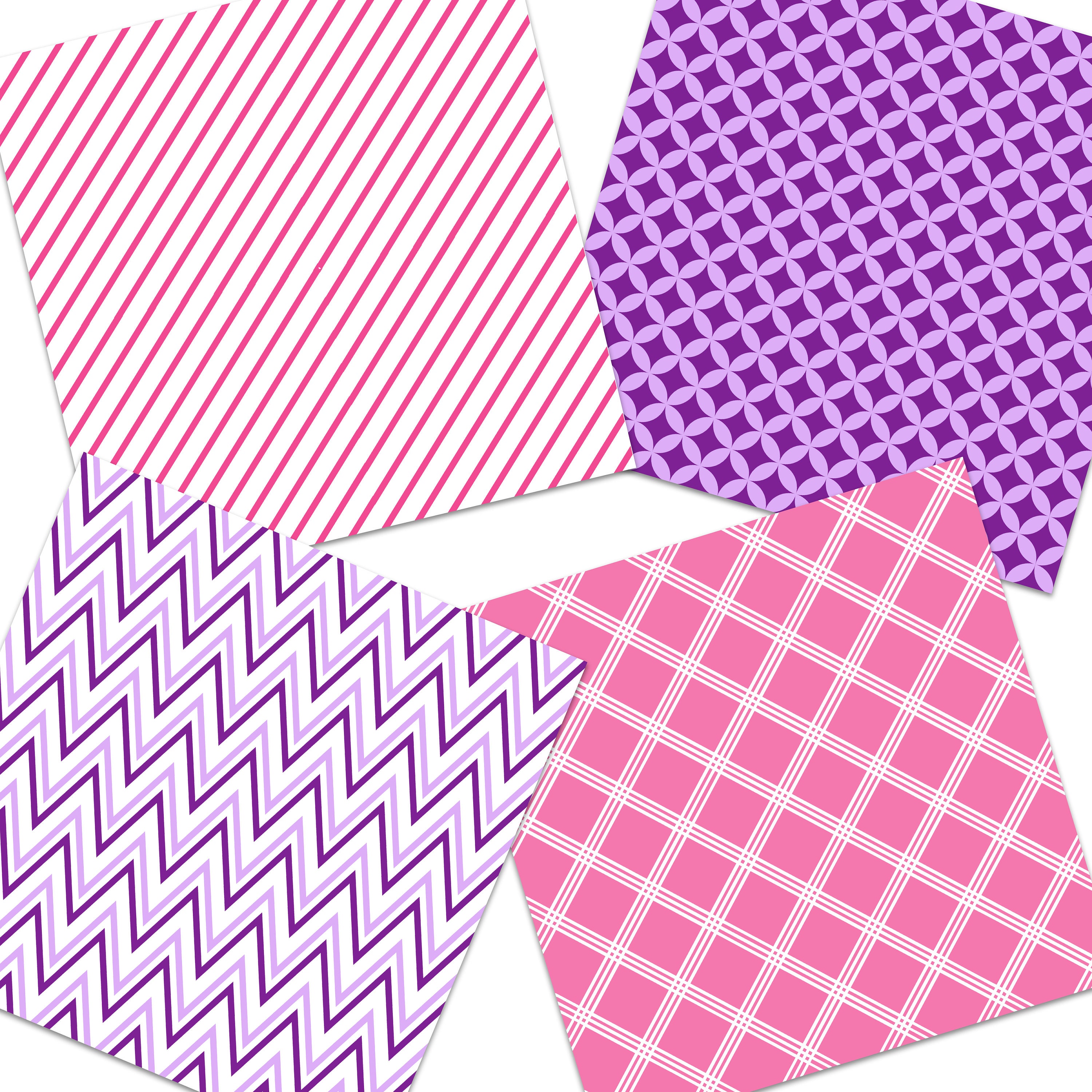 Purple and Pink Seamless Digital Paper Pack Commercial Use 300 Dpi 12 ...