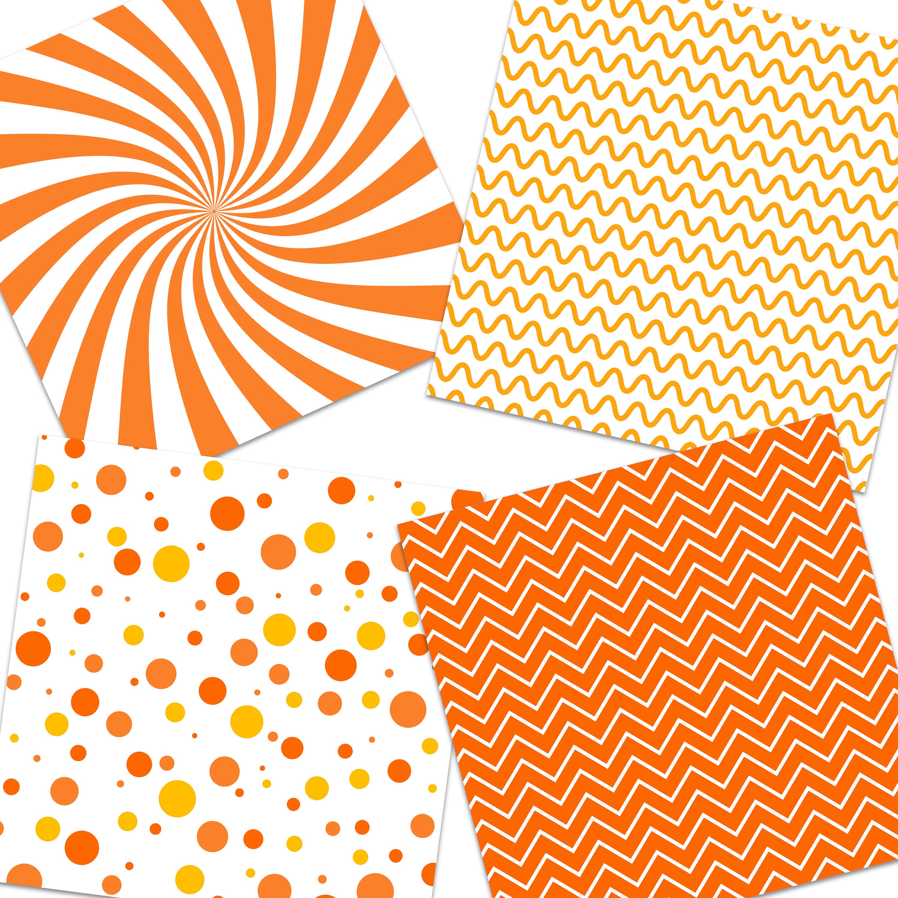 Orange Digital Paper Pack Commercial Use 300 Dpi 12 in - Etsy