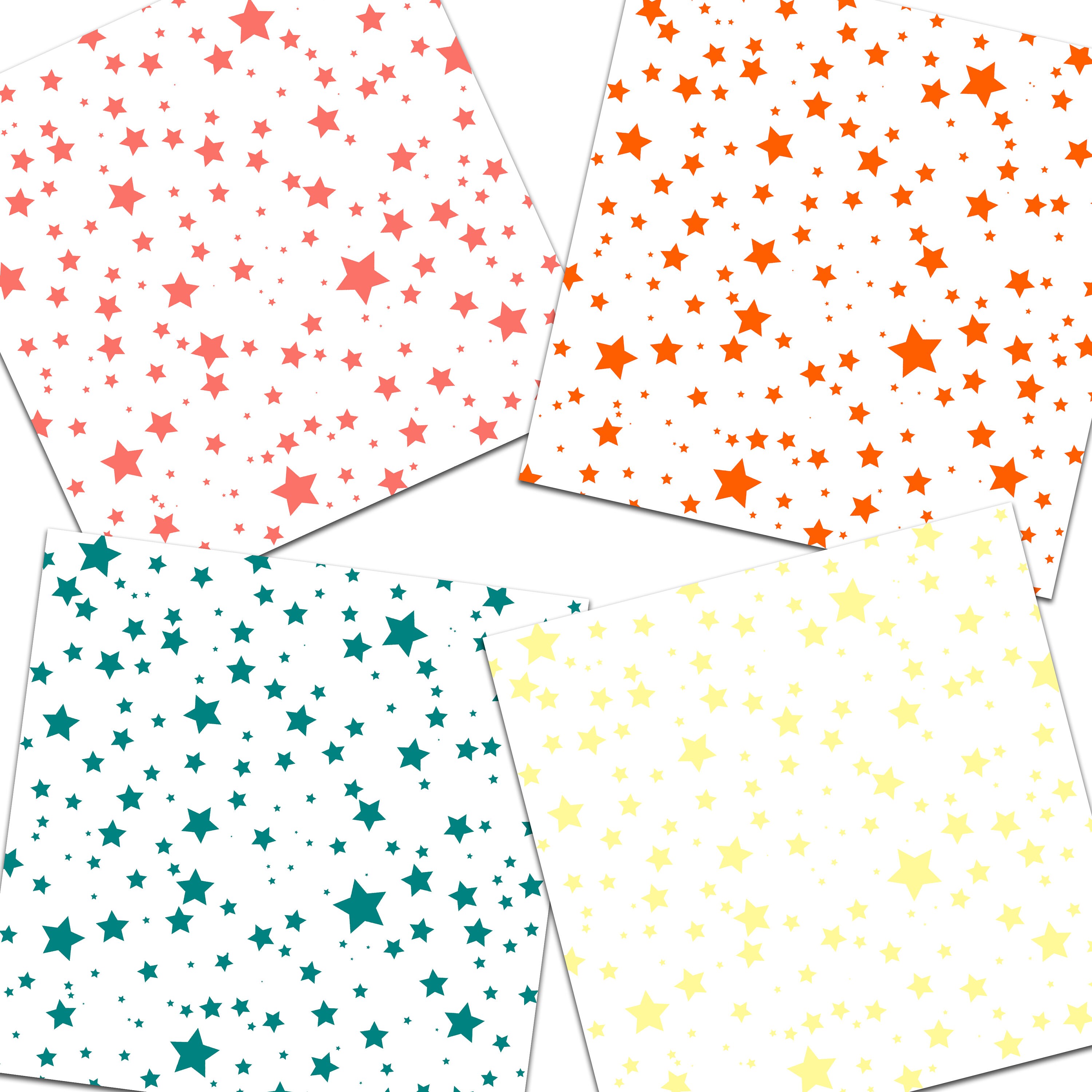 Rainbow Star Digital Paper Pack Commercial Use 300 Dpi - Etsy