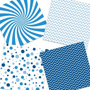 Blue Digital Paper Pack ~ Commercial Use ~ 300 Dpi ~ 12 in by 12 in ...