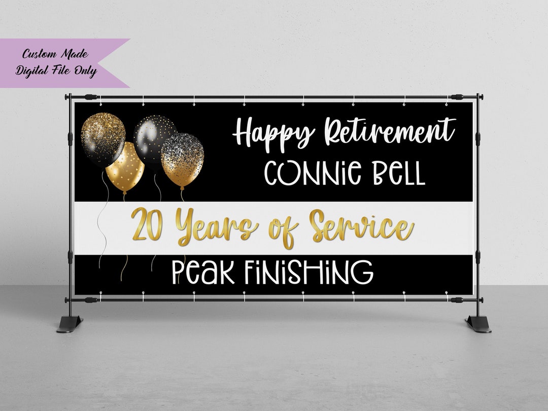 Happy Retirement Banner ~ Personalized Retirement Party Sign ~ Welcome ...
