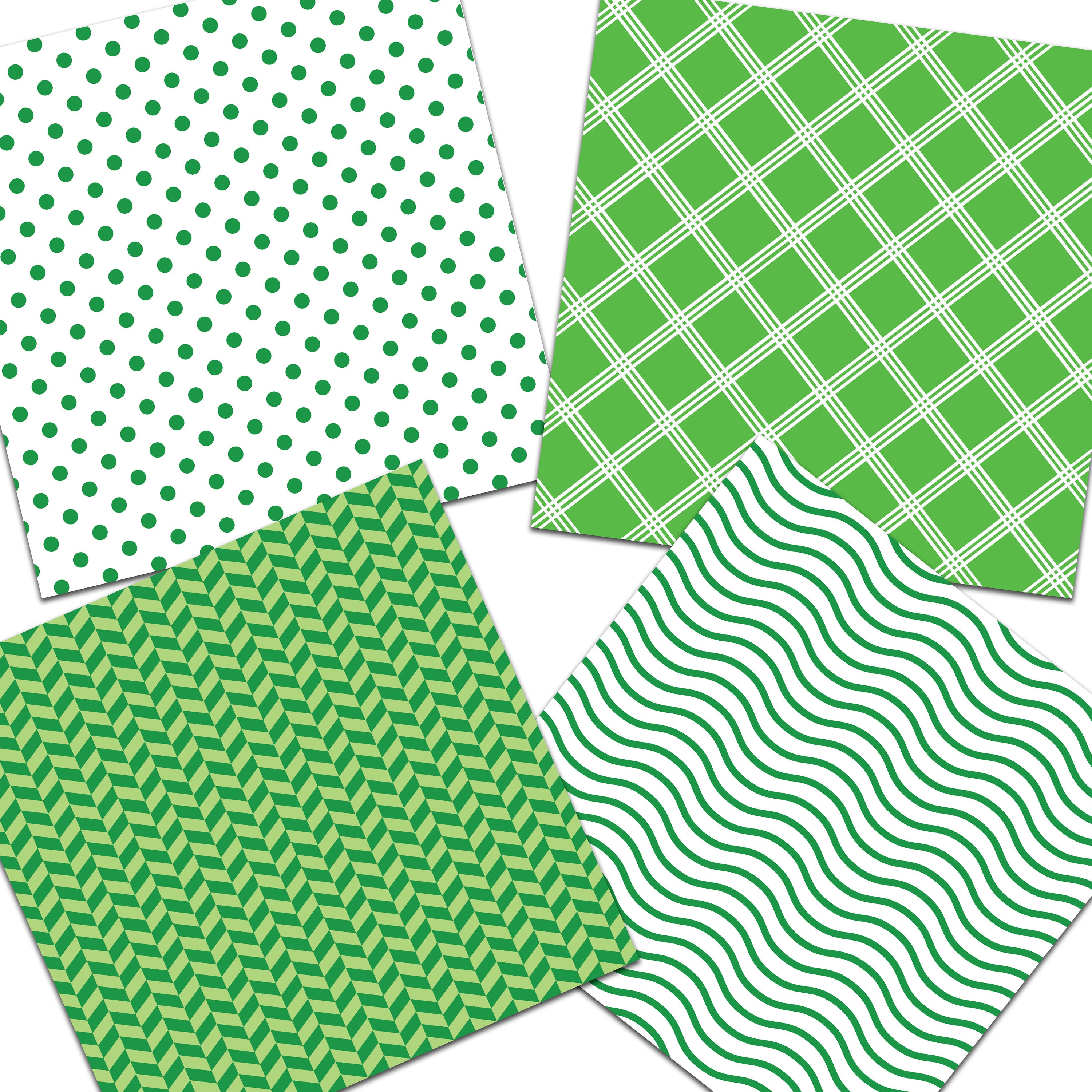 Green Scrapbook Paper Pack, 12x12 Crafting Paper (digital Download) - Etsy