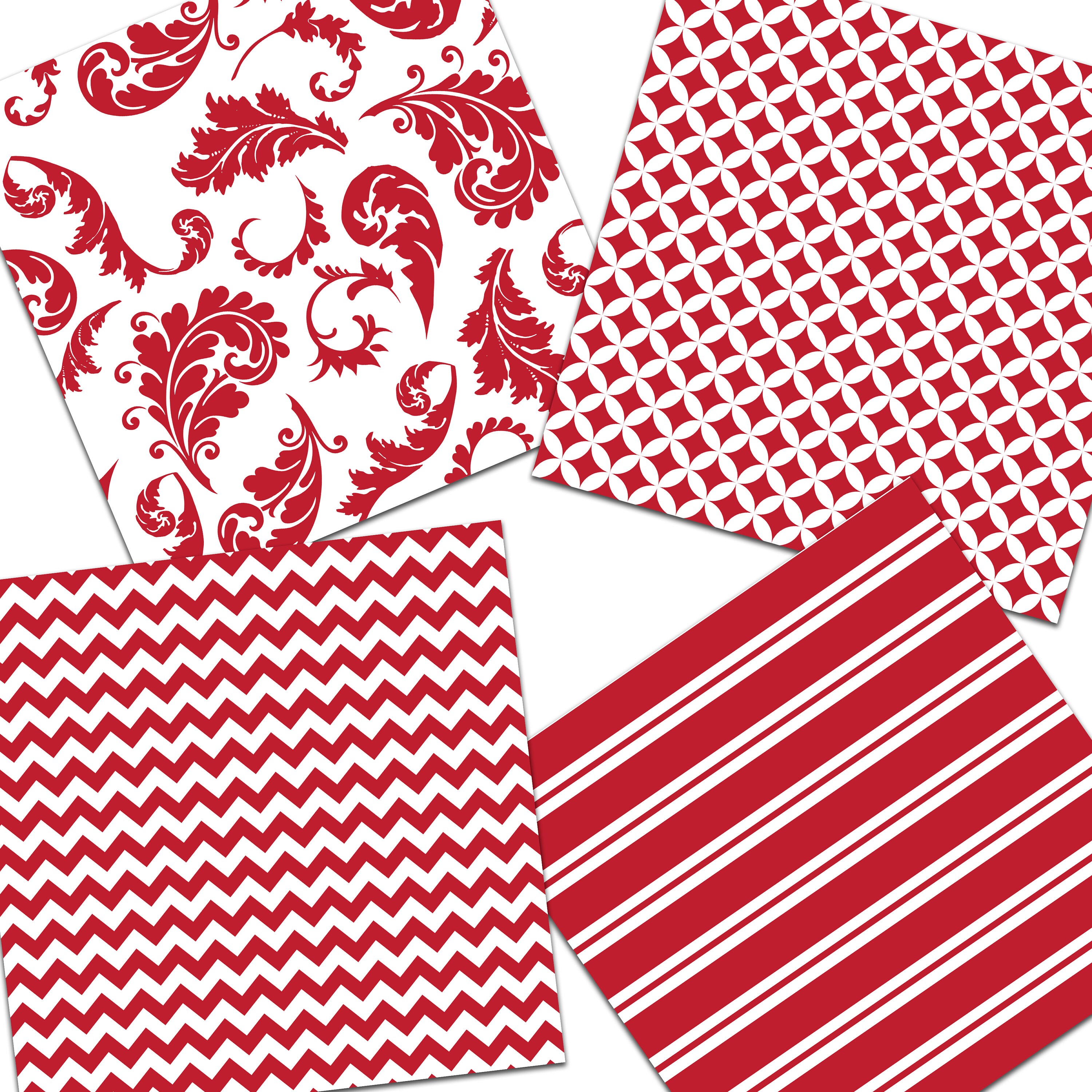 Red Digital Paper Pack Commercial Use 300 Dpi 12 in by 12 in Red ...