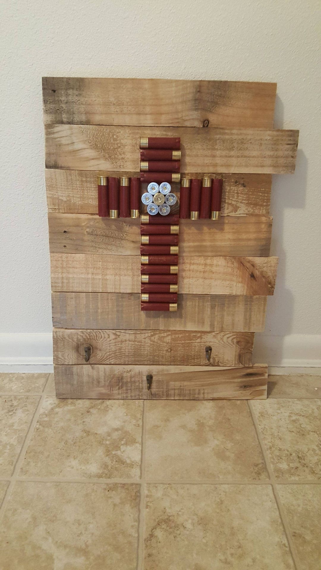 Rustic Pallet Shotgun Shell Cross Coffee Mug Holder Created by ...