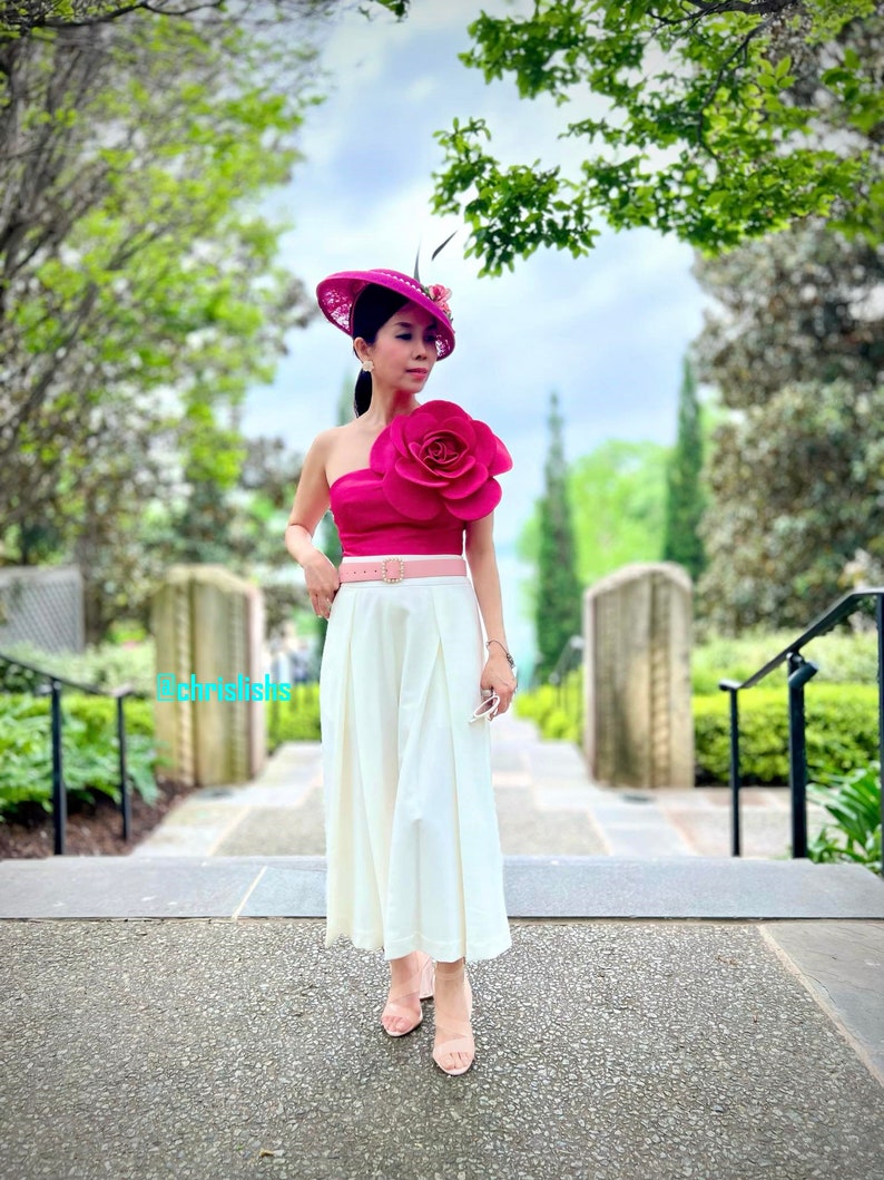 Rose 3D Flower Top in Violet or Fushia - Etsy