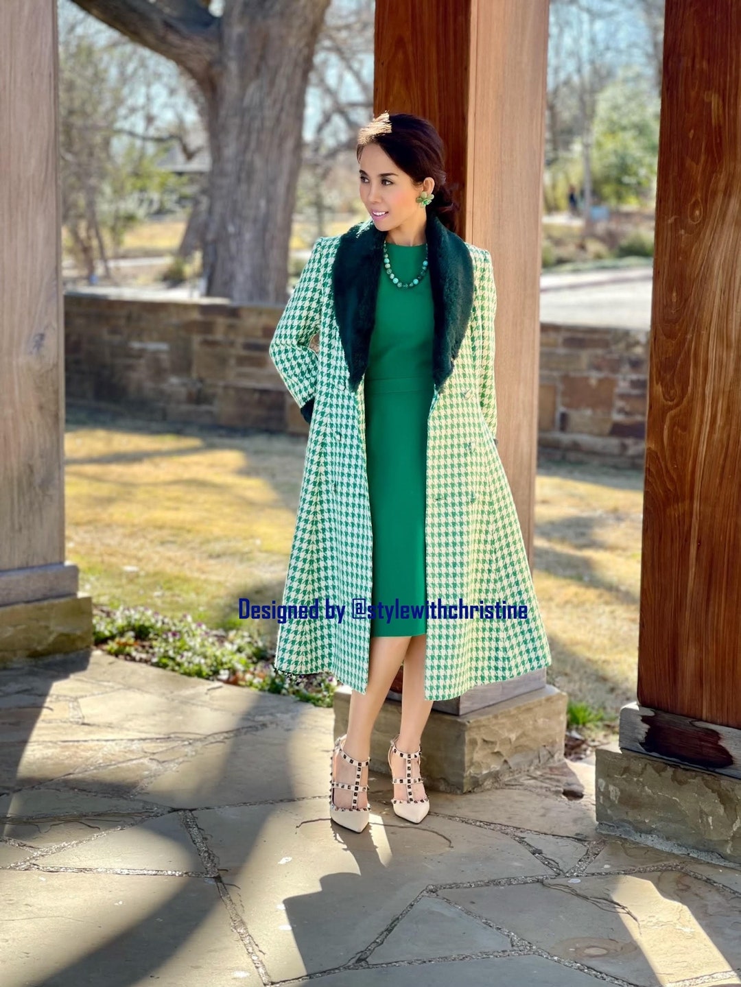 Ada Coat in Hoods Tooths Green - Etsy