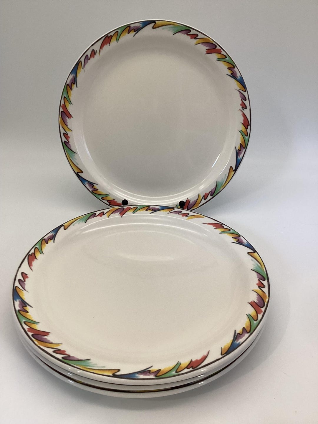 Dudson Palettes Luncheon Plates – Set of 4 – 9” – Multicolor Vitrified ...
