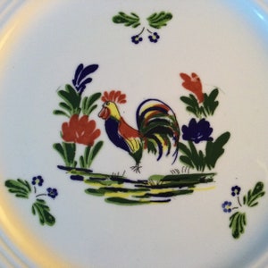 Pair of French Faience Rooster Chargers / Cabinet Plates / Chop Plates ...