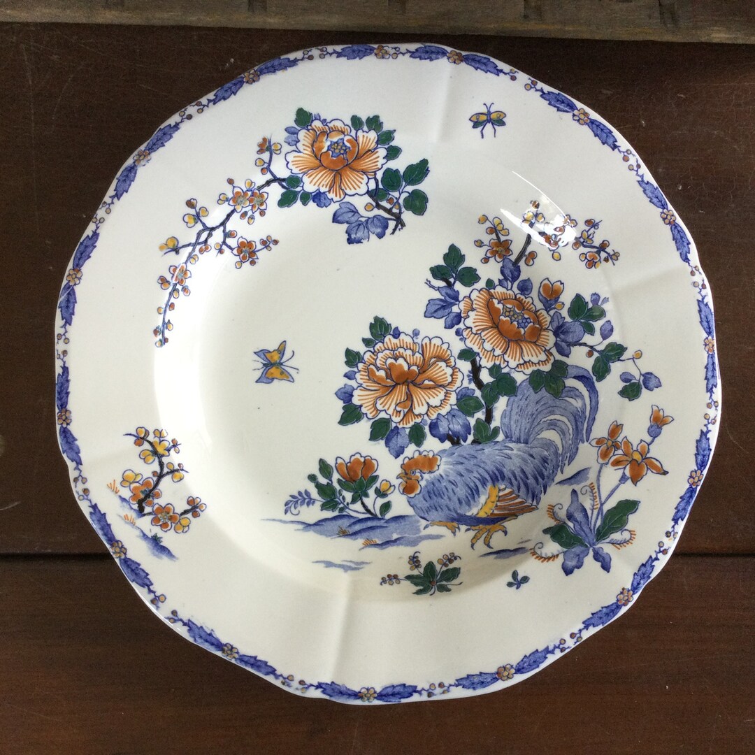 Vintage Gien France Delft Colorie / French Faience Rooster Pattern ...