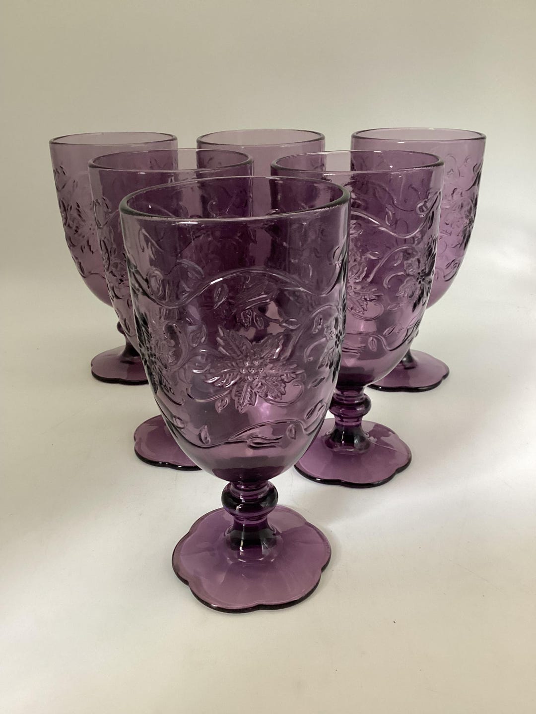 Vintage Princess House Set of 6 Fantasia Amethyst Goblets ...