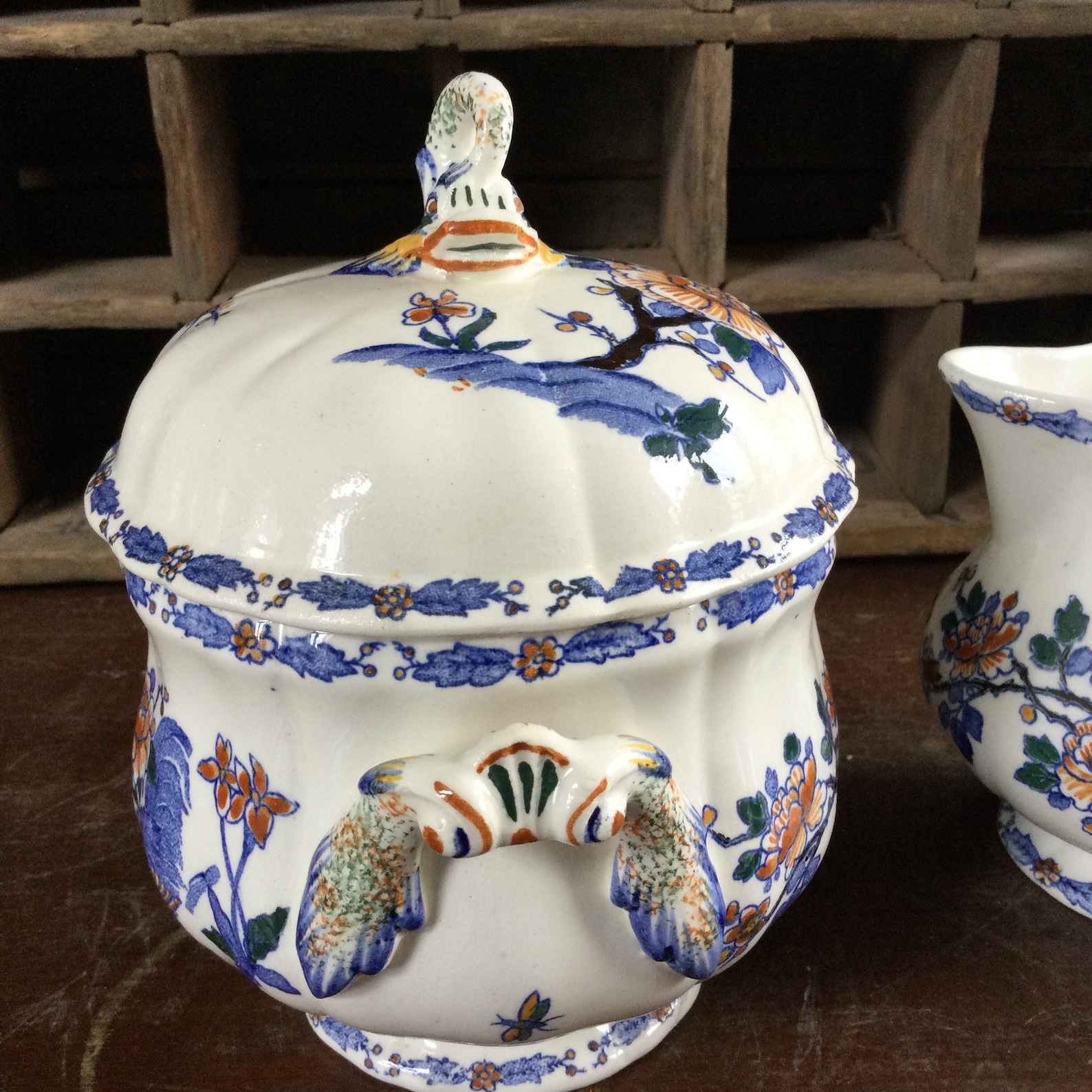 Vintage Gien France Delft Colorie / French Faience Rooster Pattern ...