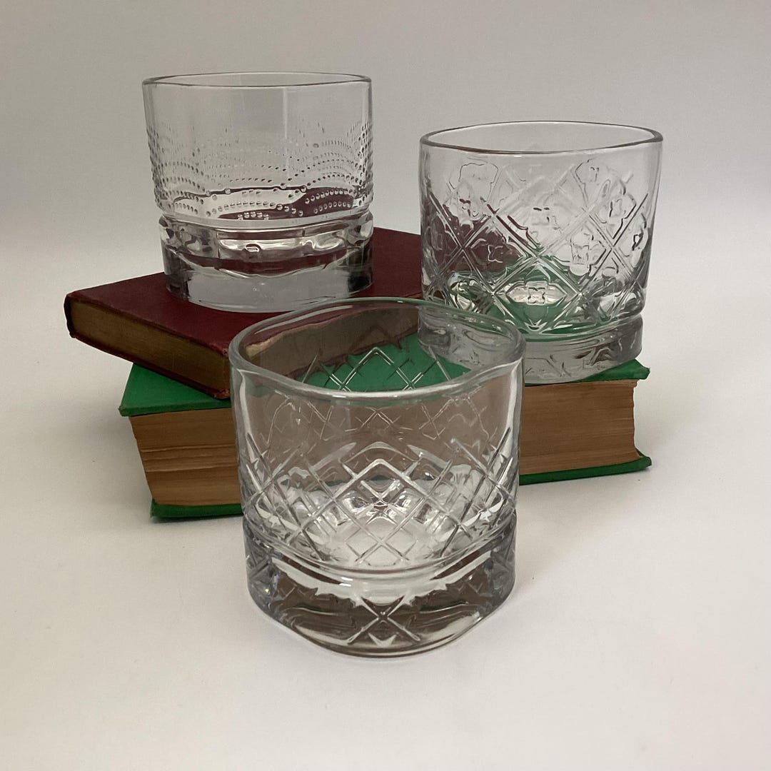 Roscher Etched Square Rocks Glasses Heavyweight Old Fashioneds – Mix ...
