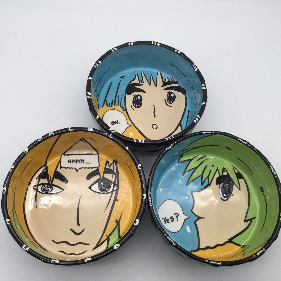 Handpainted Animania Pop Art / Anime Japanese Footed Bowls / Choice - Etsy