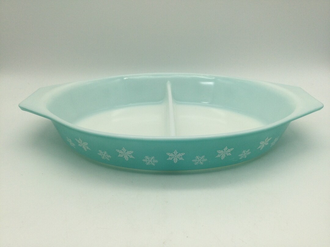 Pyrex Snowflake Blue Vintage Divided 1.5 Qt. Baking Dish - Etsy
