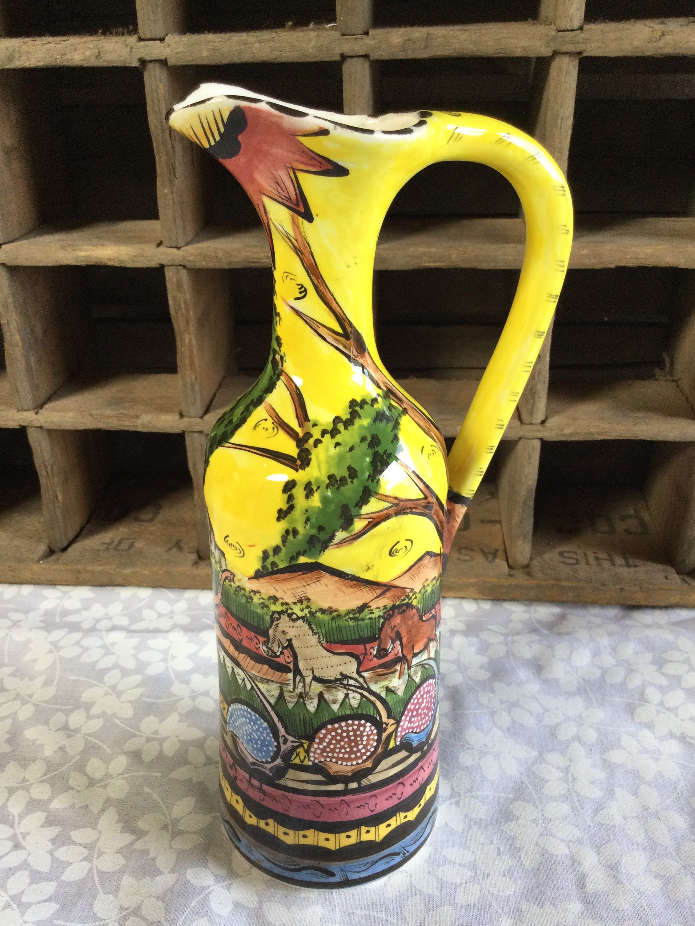 Penzo Pottery Zimbabwe Africa Handpainted Tall Cruet / | Etsy