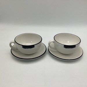 Dudson England Vitrified Pair of Cappucino Cups and Saucers / Black ...