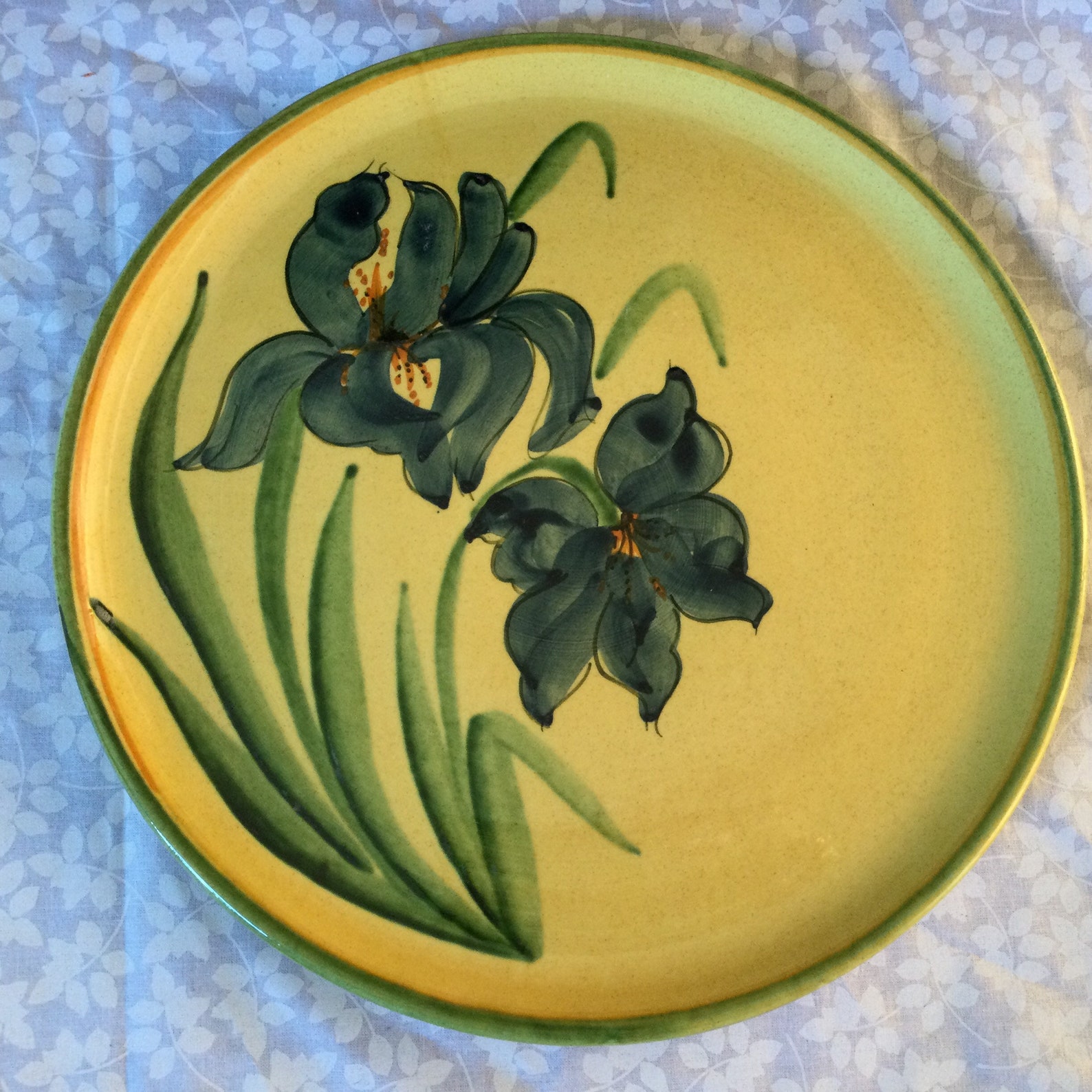 Rustic Handpainted Pottery Chop Plates / Oversized Dinner - Etsy