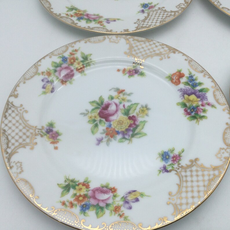 Antique Noritake Morimura Set of 4 Larosa Pattern Bread Plates / Japan ...