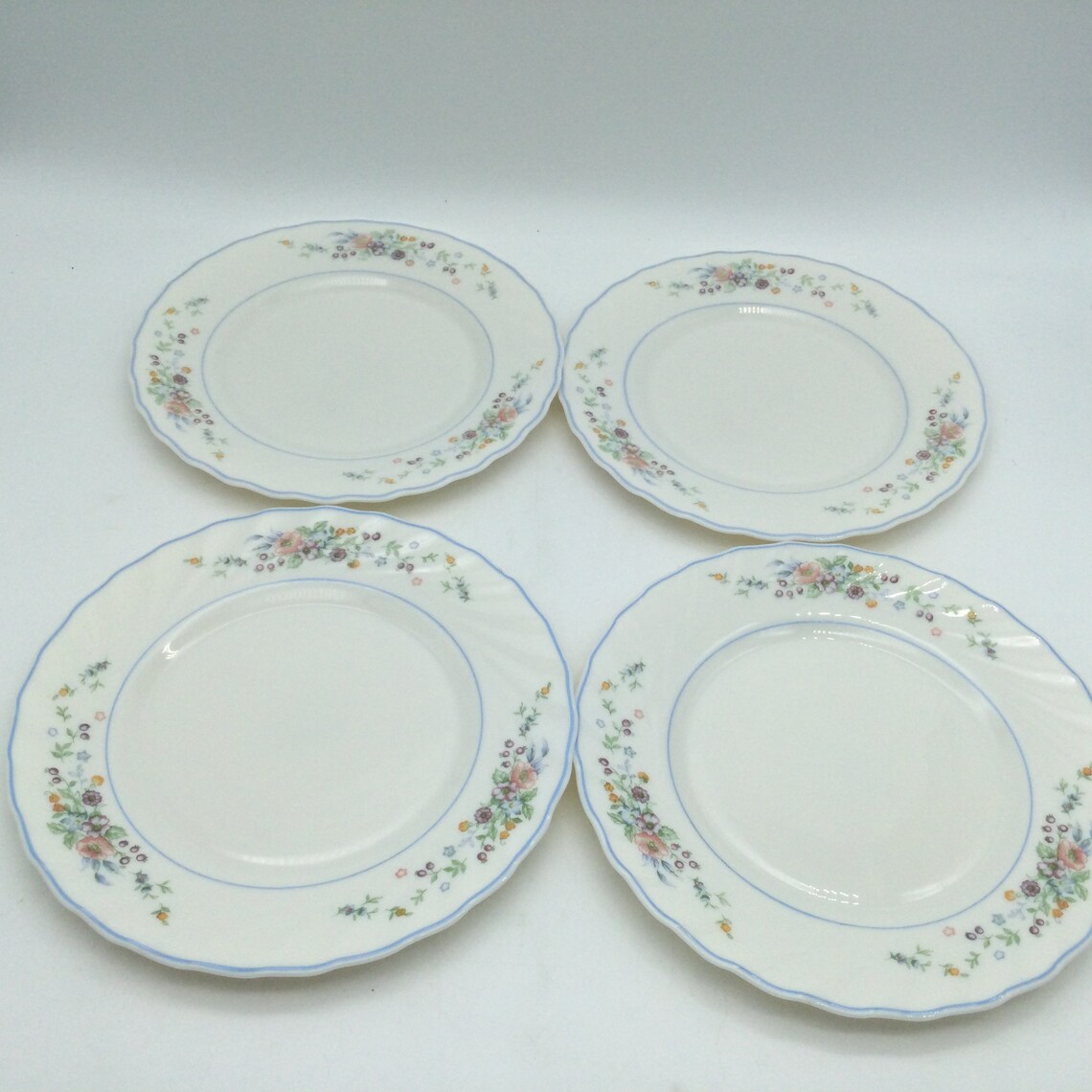 Vintage Arcopal France Victoria Pattern / Set of 4 Salad Plates / 7.75 ...