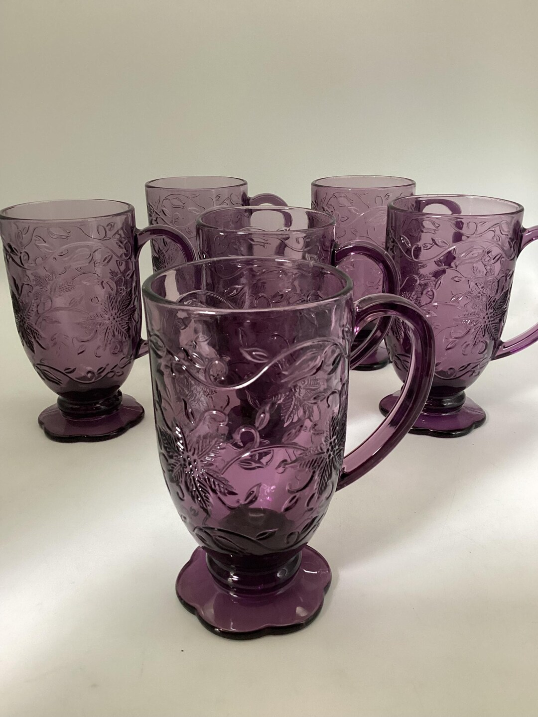 Vintage Princess House Set of 6 Fantasia Amethyst Footed Mugs ...