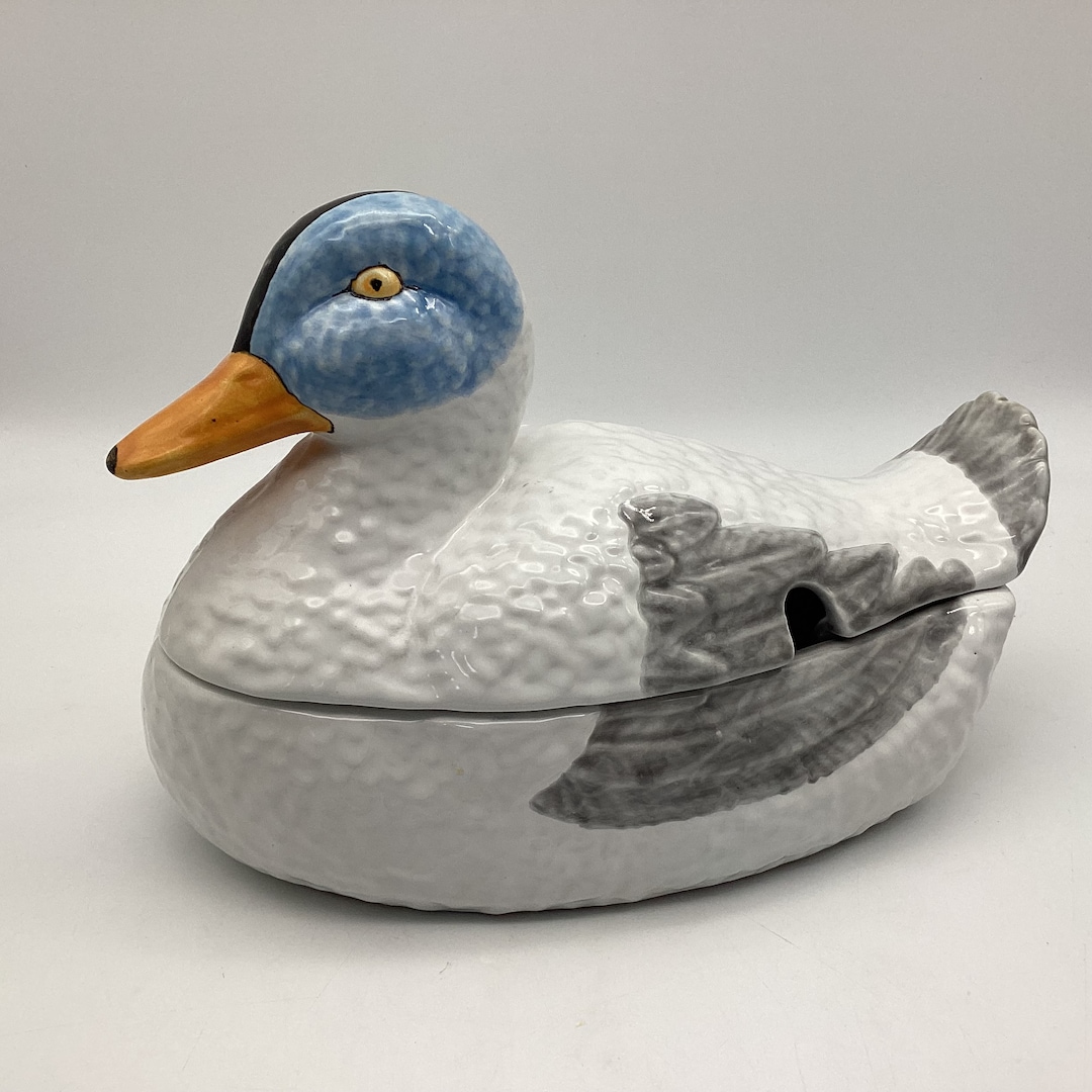 Bordallo Pinheiro Portugal Duck Shaped Covered Soup Tureen / Ladle ...