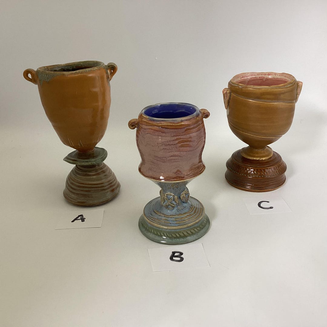 Twisted River Clay /one of a Kind Art Pottery Tall Goble5 Shaped ...