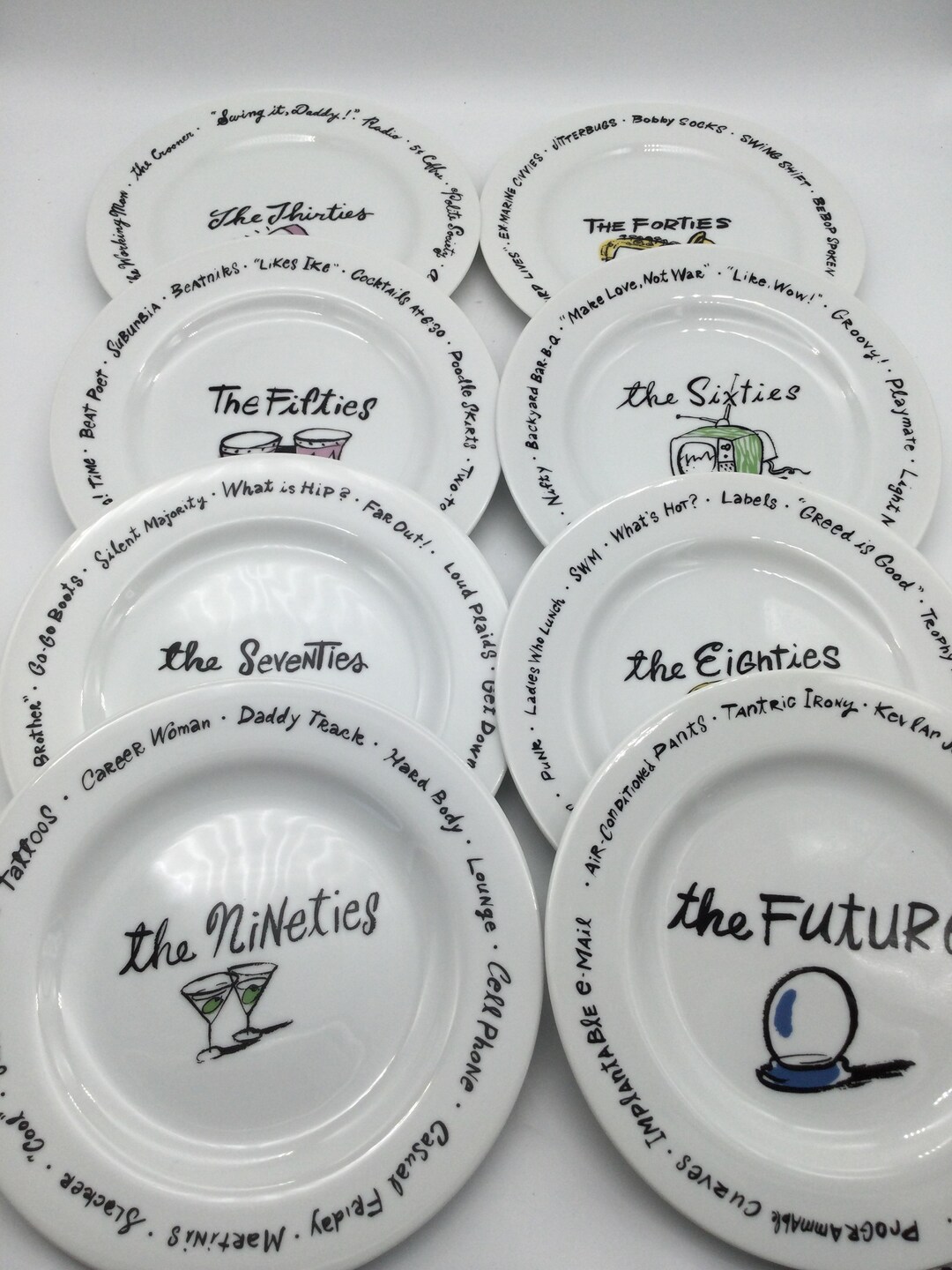 Pottery Barn Set of 8 Millennium Plates / 1930-2000 / 8.25” - Etsy